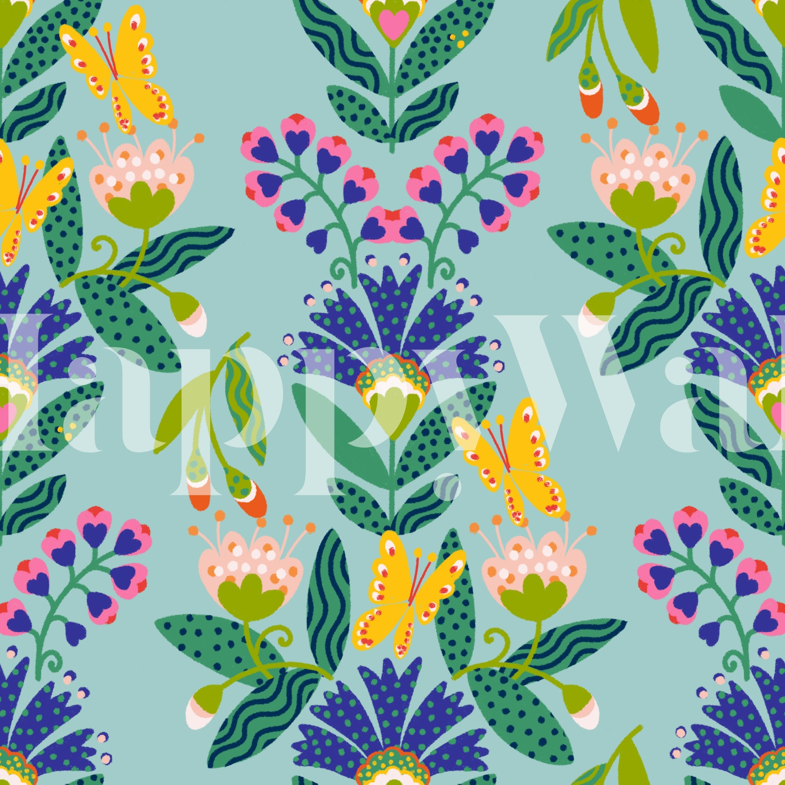 Colorful Floral Wallpaper for Kids Room