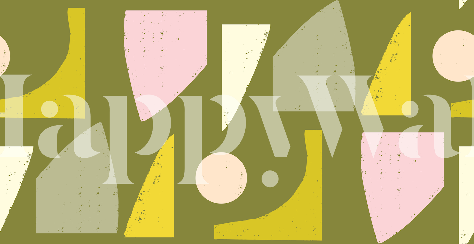 Mod Lime Abstract Olive Wallpaper - Happywall