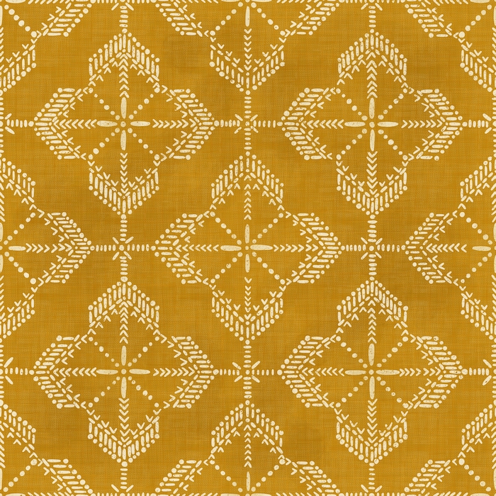 Mustard Yellow Boho Tiles Wallpaper | happywall.com
