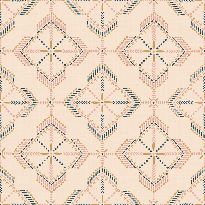 Boho Tile Pattern Warm Wallpaper