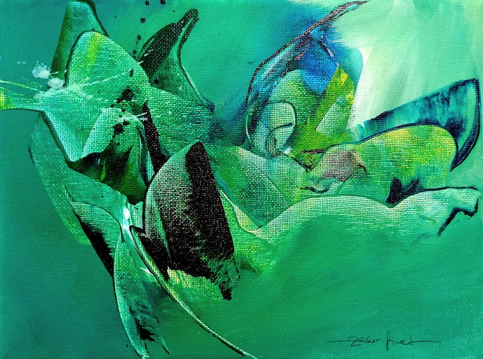 Green Flash Abstract Art Wallpaper | Happywall.com