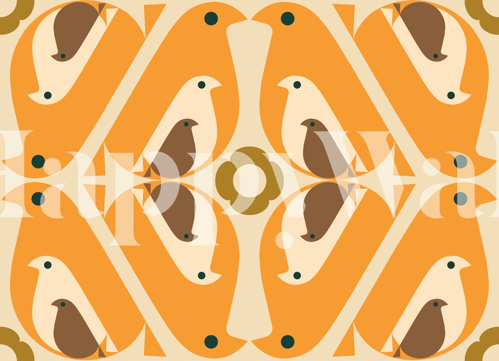 Mirrored Birds Wallpaper | happywall.com