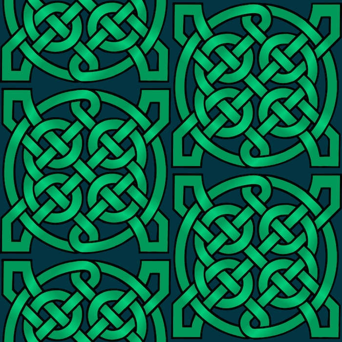 Navy-Green Celtic Knot Wallpaper | happywall.com