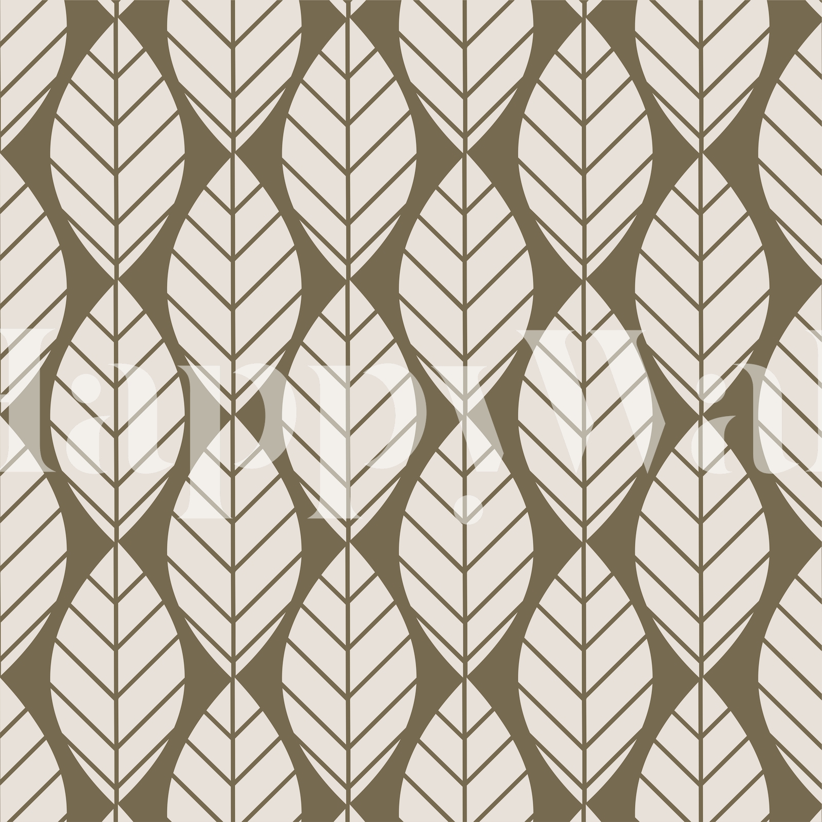 Natural Beige Brown Leaf Pattern | Happywall