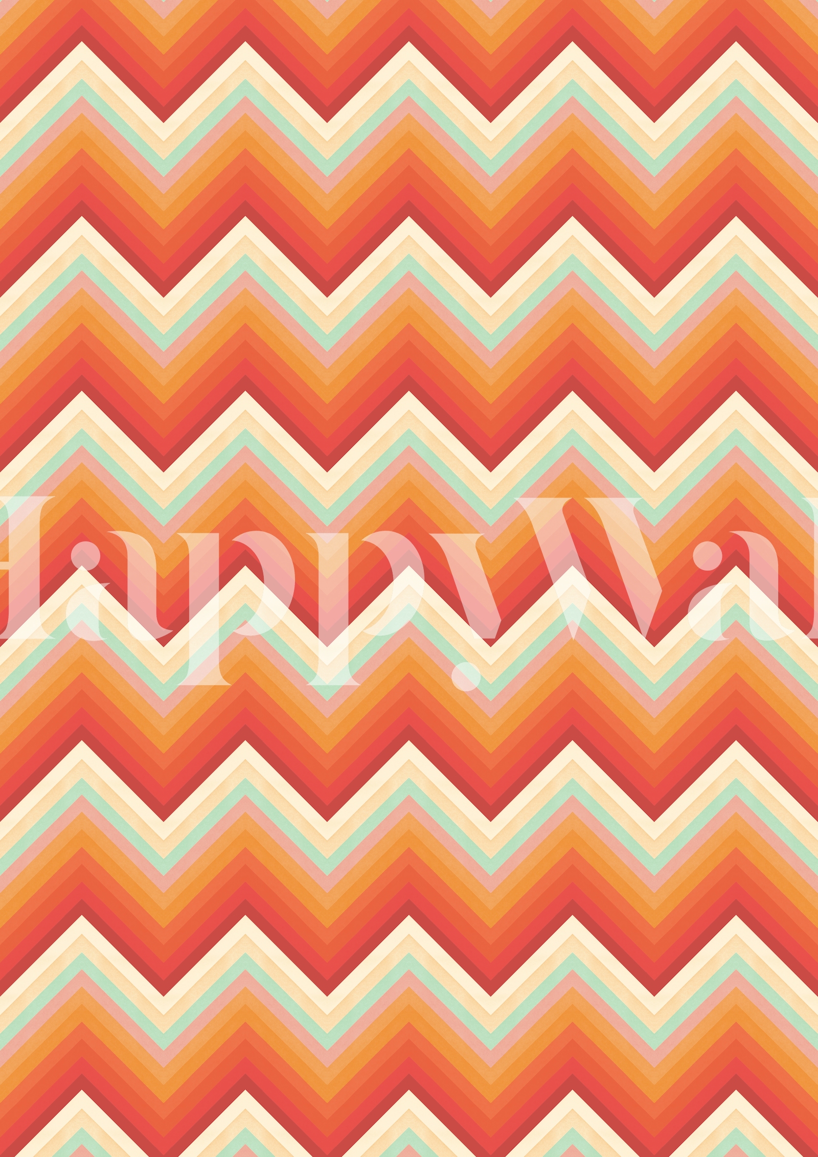 Bright Orange Chevron Wallpaper for Kids Room