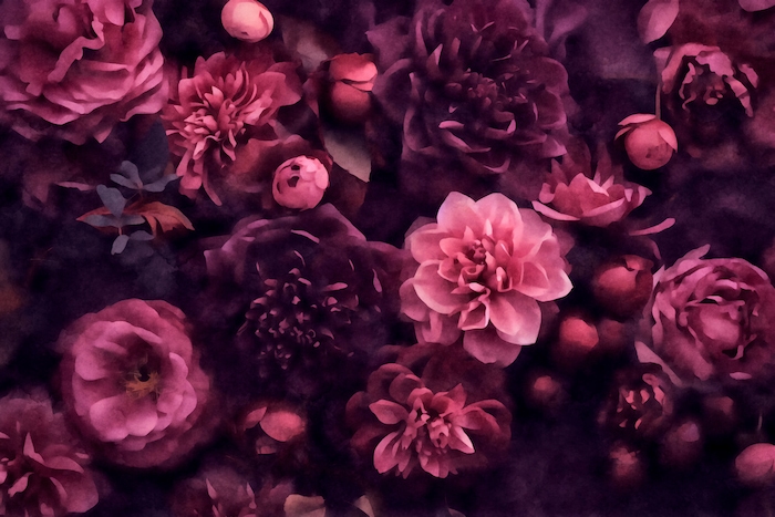 Moody Flowers Watercolor Art - Wallpaper