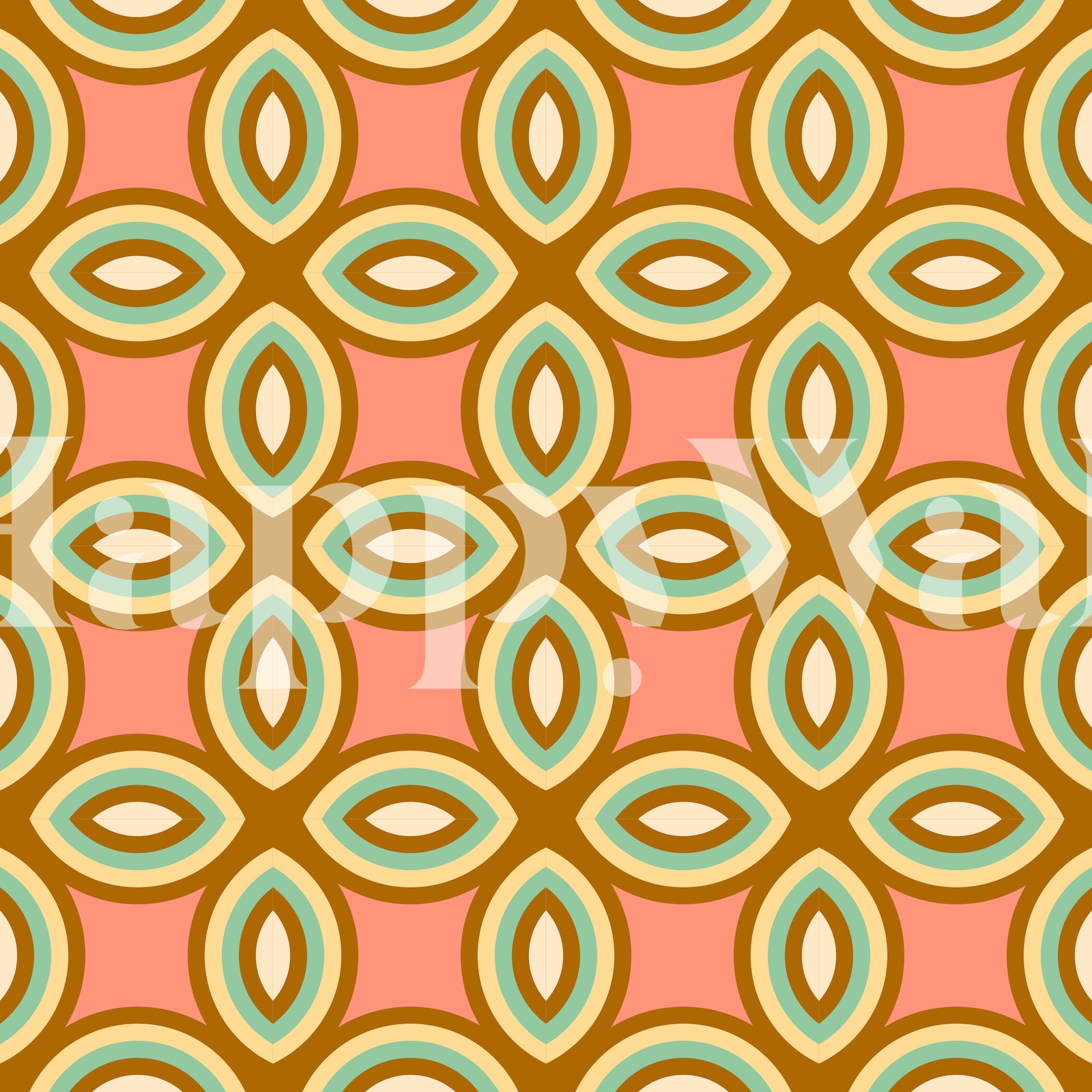 Retro Pink Geometric Tile Wallpaper - happywall.com