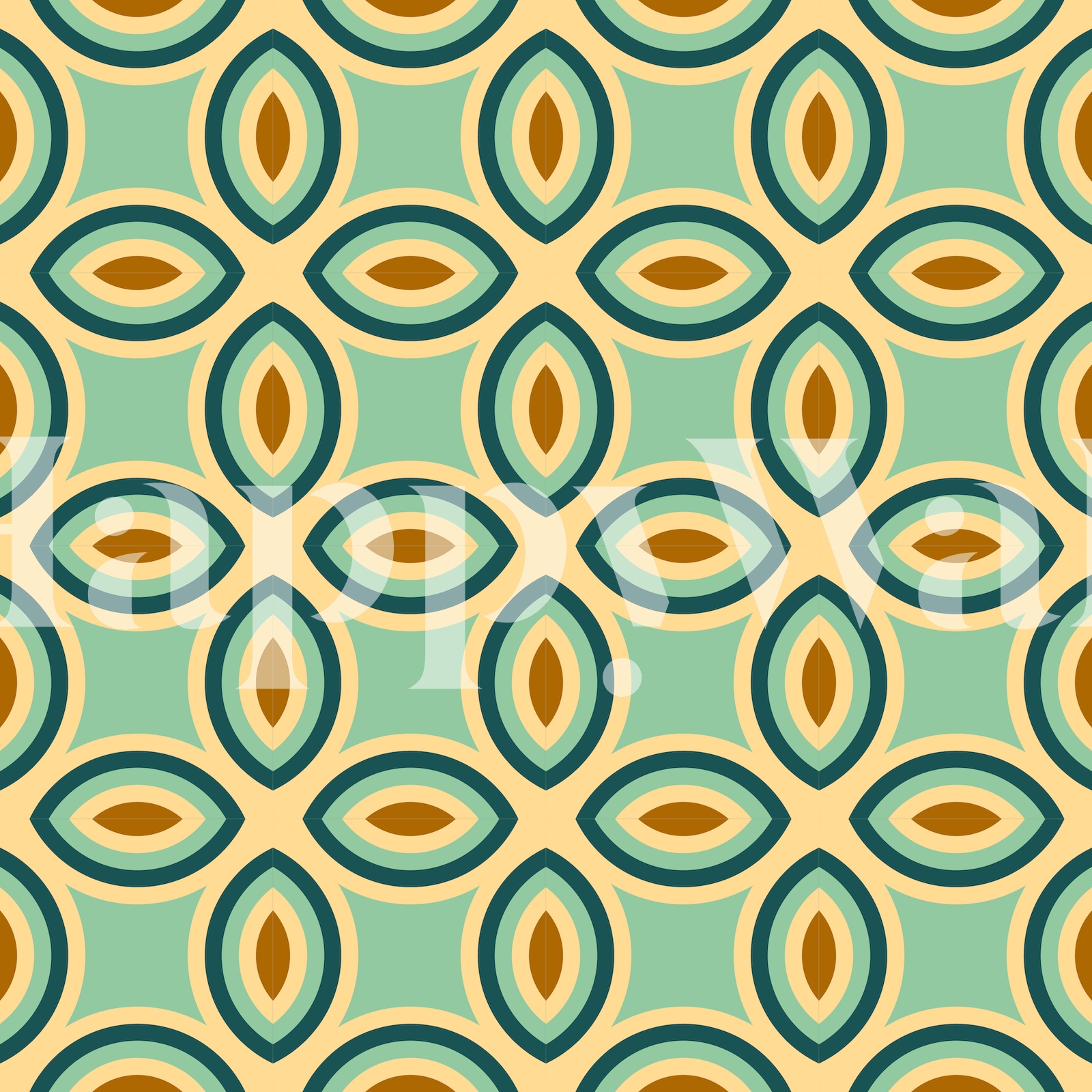 Retro Mint Geometric Tile Wallpaper