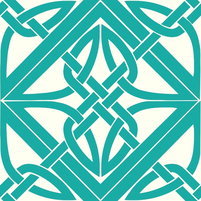 Teal Celtic Knot Wallpaper for Modern Decor