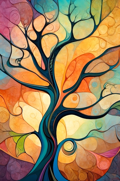 Colorful Abstract Tree Wallpaper