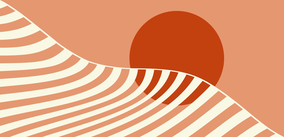 Happy Sunrise Wave Line Circle | happywall.com
