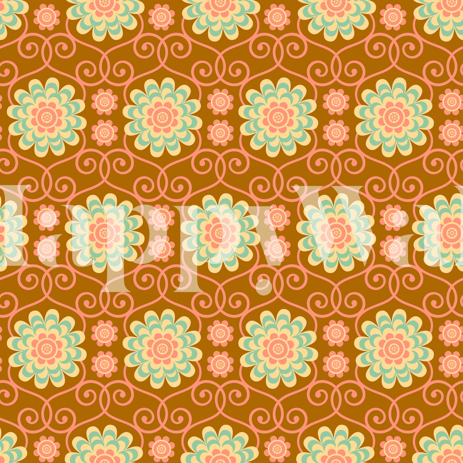 Trellis Floral Curlicue Lattice - Happywall.com
