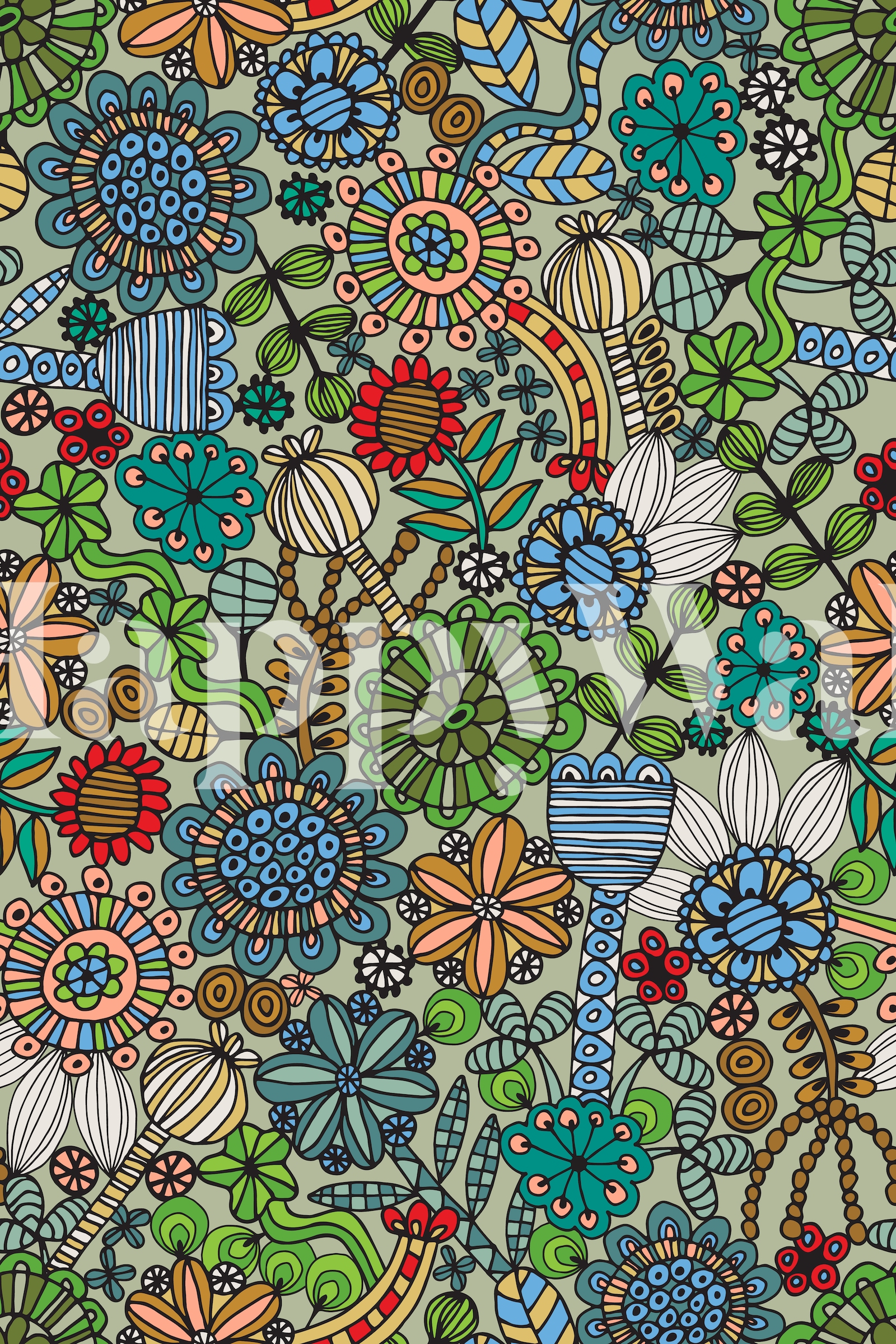 Colouring Book Flowers Wallpaper | Happywall.com