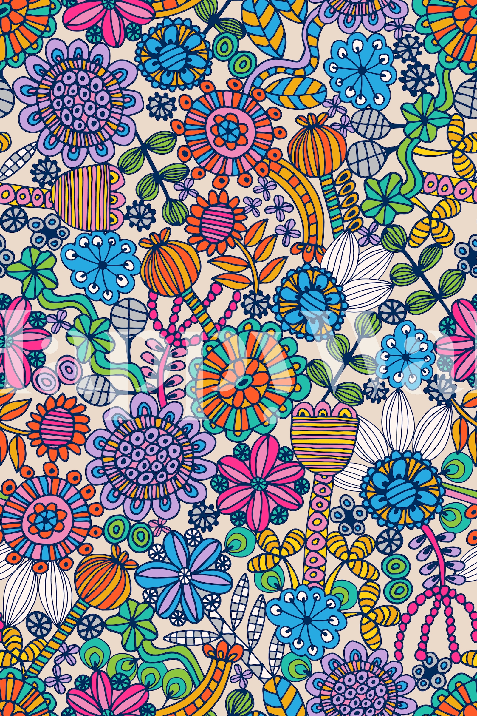 Colorful Floral Wallpaper for Kids Rooms