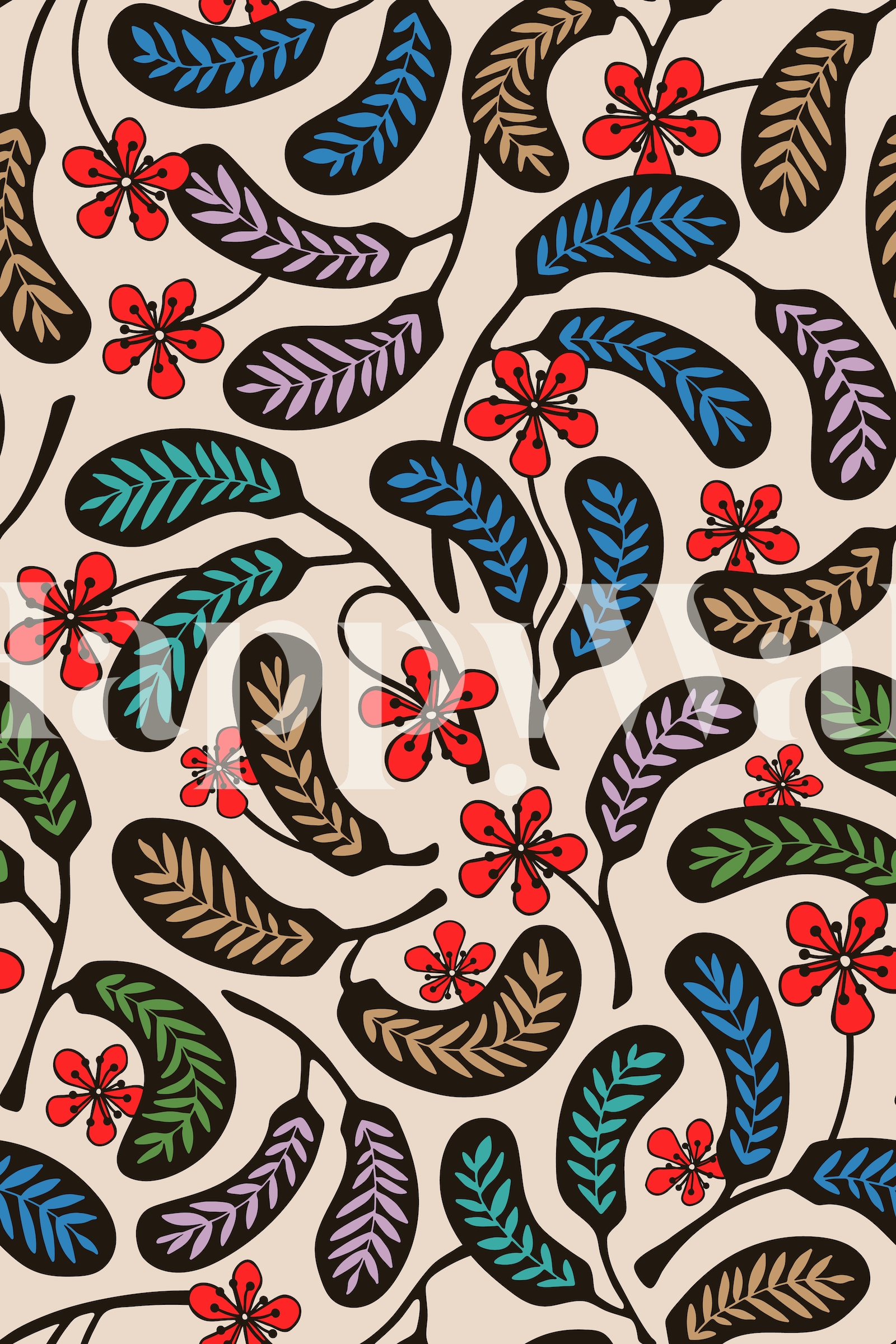 Hilo Vintage Tropical Floral - Happywall