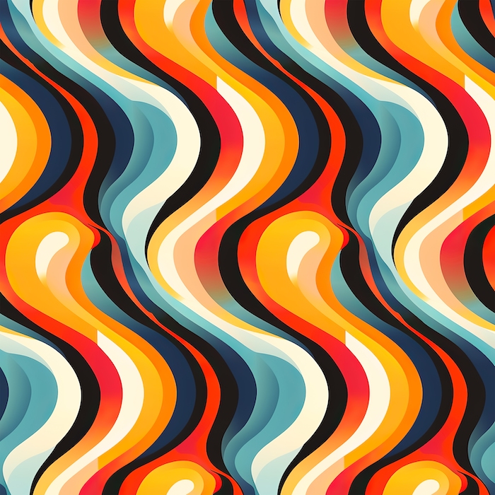 Colorful Retro Wavy Lines Wallpaper