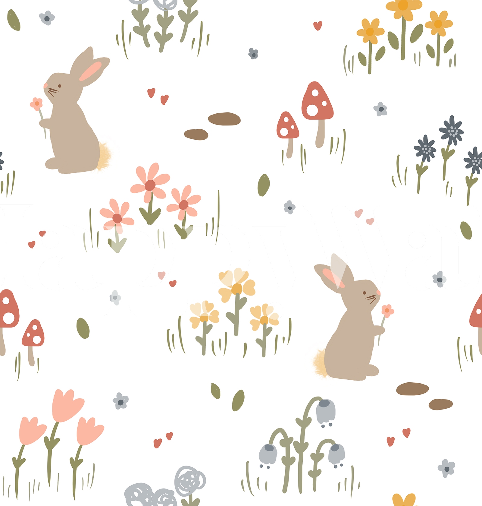 Nursery Meadow Wallpaper | HappyWall.com