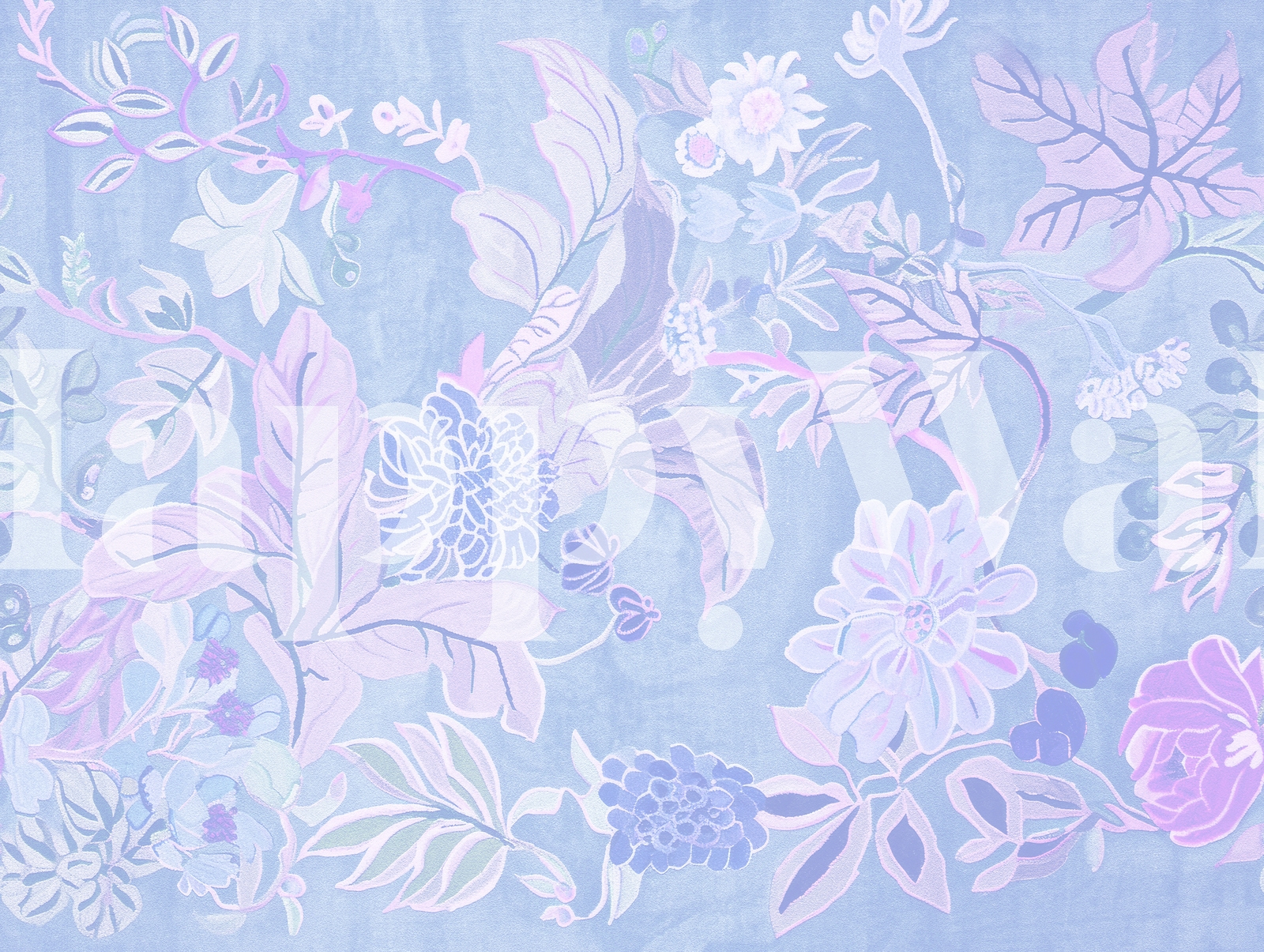 Blue Floral Wallpaper with Soft Touch Design