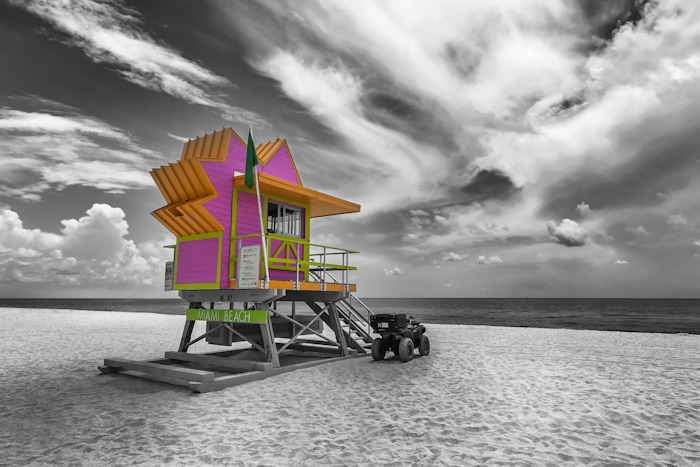 Miami Beach Pink Tropical Wallpaper