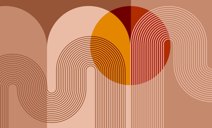 Mid Century Modern Sunset Wallpaper - Happywall