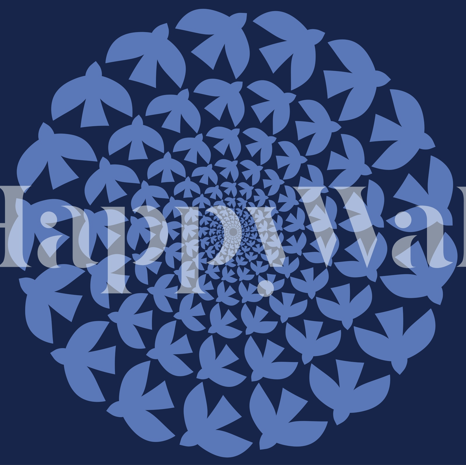 Big Blue Bird Bloom Wallpaper