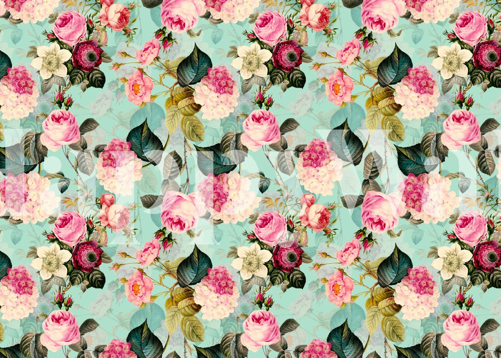 Sepia Redoute Roses Pattern Wallpaper - Buy Online | Happywall