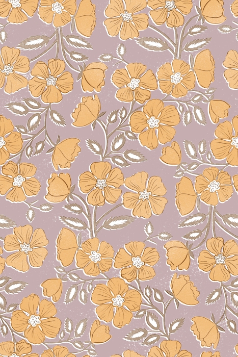 Wild Rose Block Print Floral Wallpaper | happywall.com