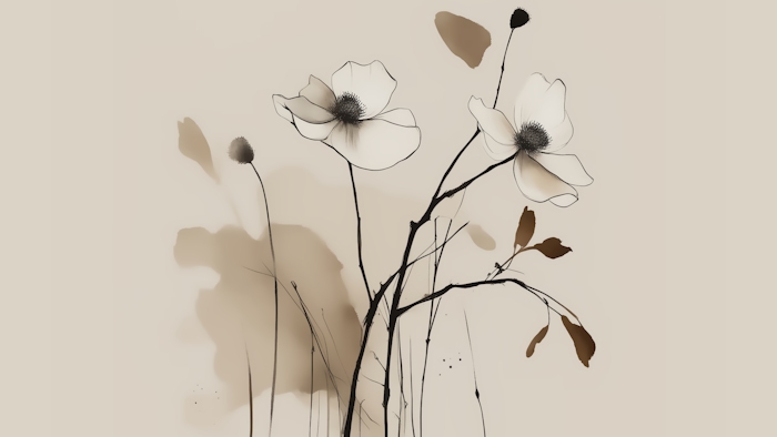 Wabi Sabi Flowers Papel de parede - happywall.com