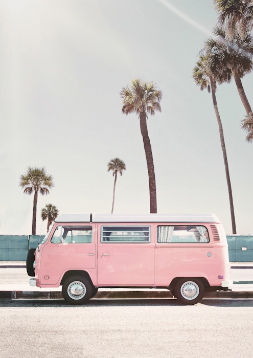 Pink Van Wallpaper - happywall.com