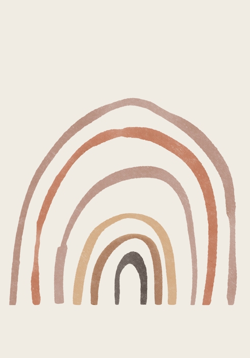 Beige Rainbow Striped Wallpaper
