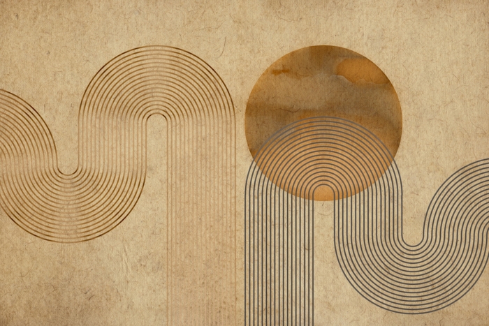 Curvy Lines Japandi Wallpaper - happywall.com