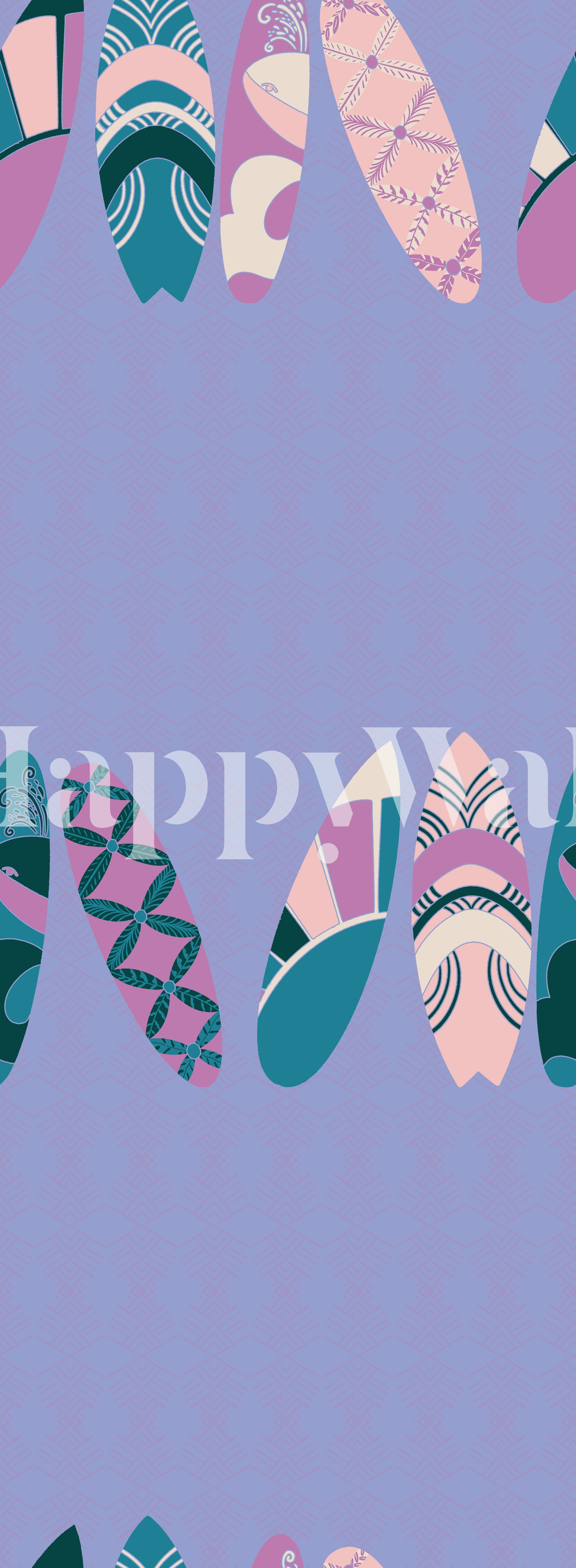 Surfboards Wallpaper - Light Periwinkle