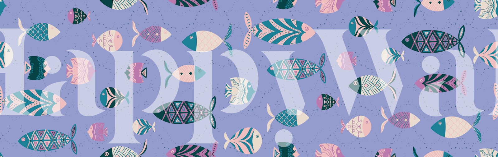 Light Periwinkle Fish Wallpaper for Kids