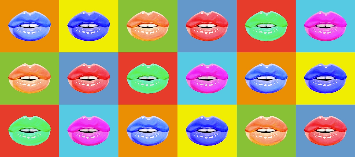Colorful Lips Pattern Wallpaper for Trendy Rooms