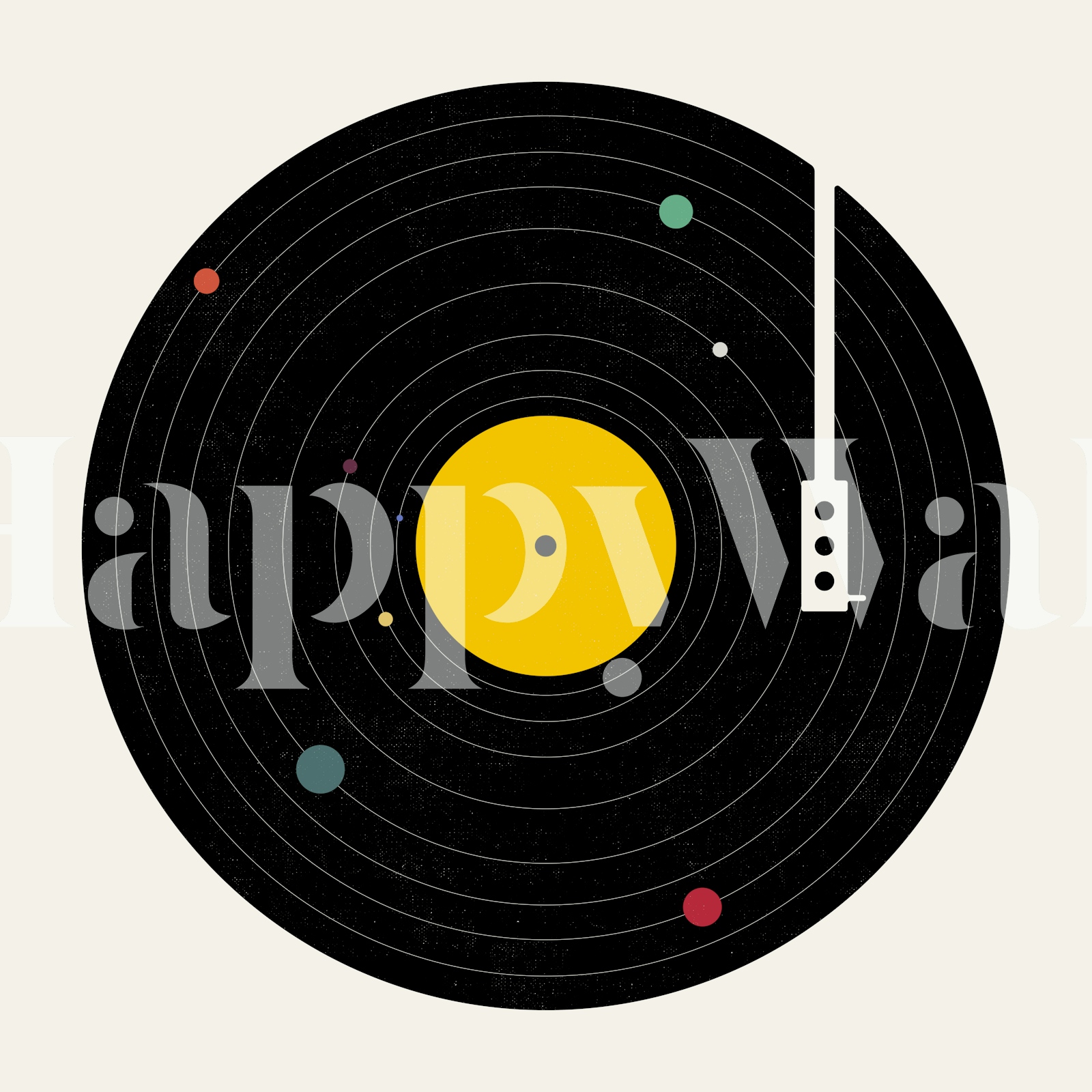 Vinyl Record Music Wallpaper for Living Room