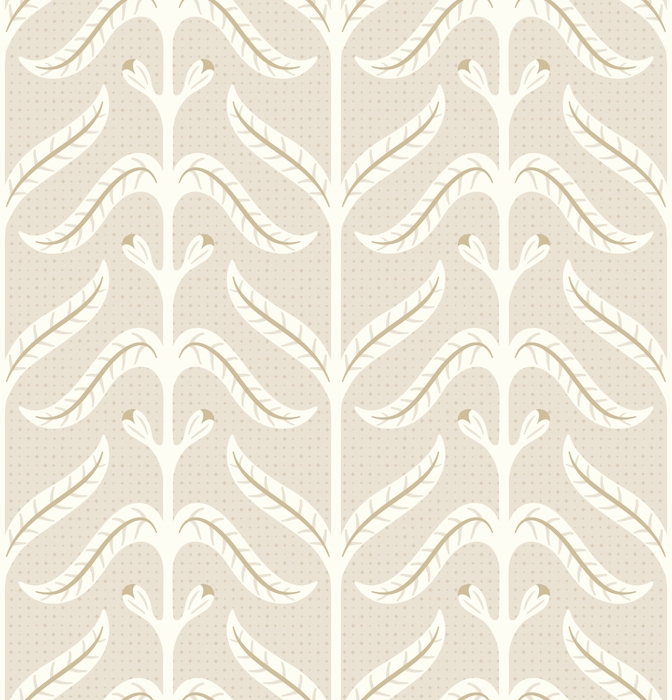 Natural Off White Floral Wallpaper