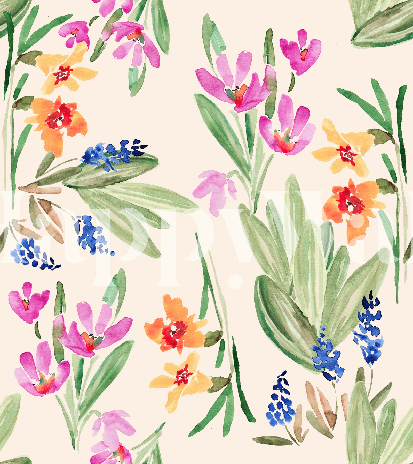 Colorful Floral Wallpaper for Bedroom