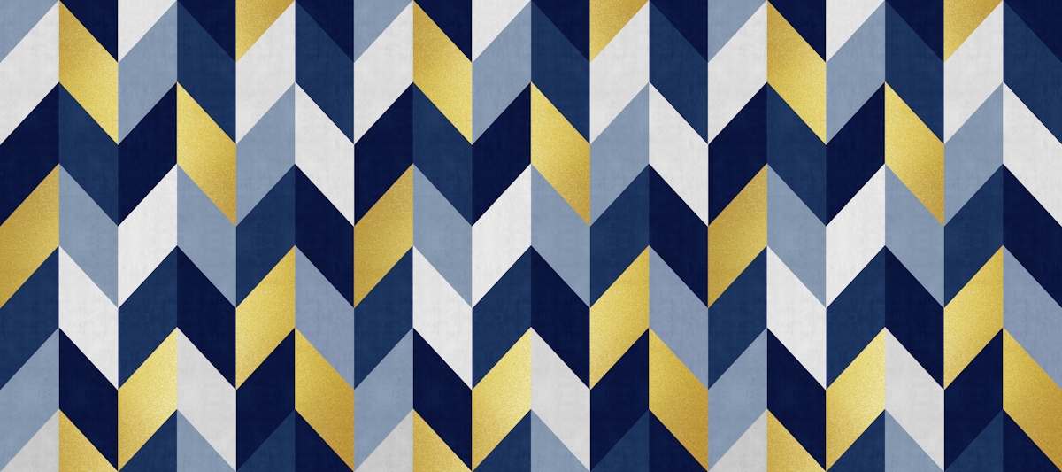 Blue and Gold Pattern Wallpaper | happywall.com