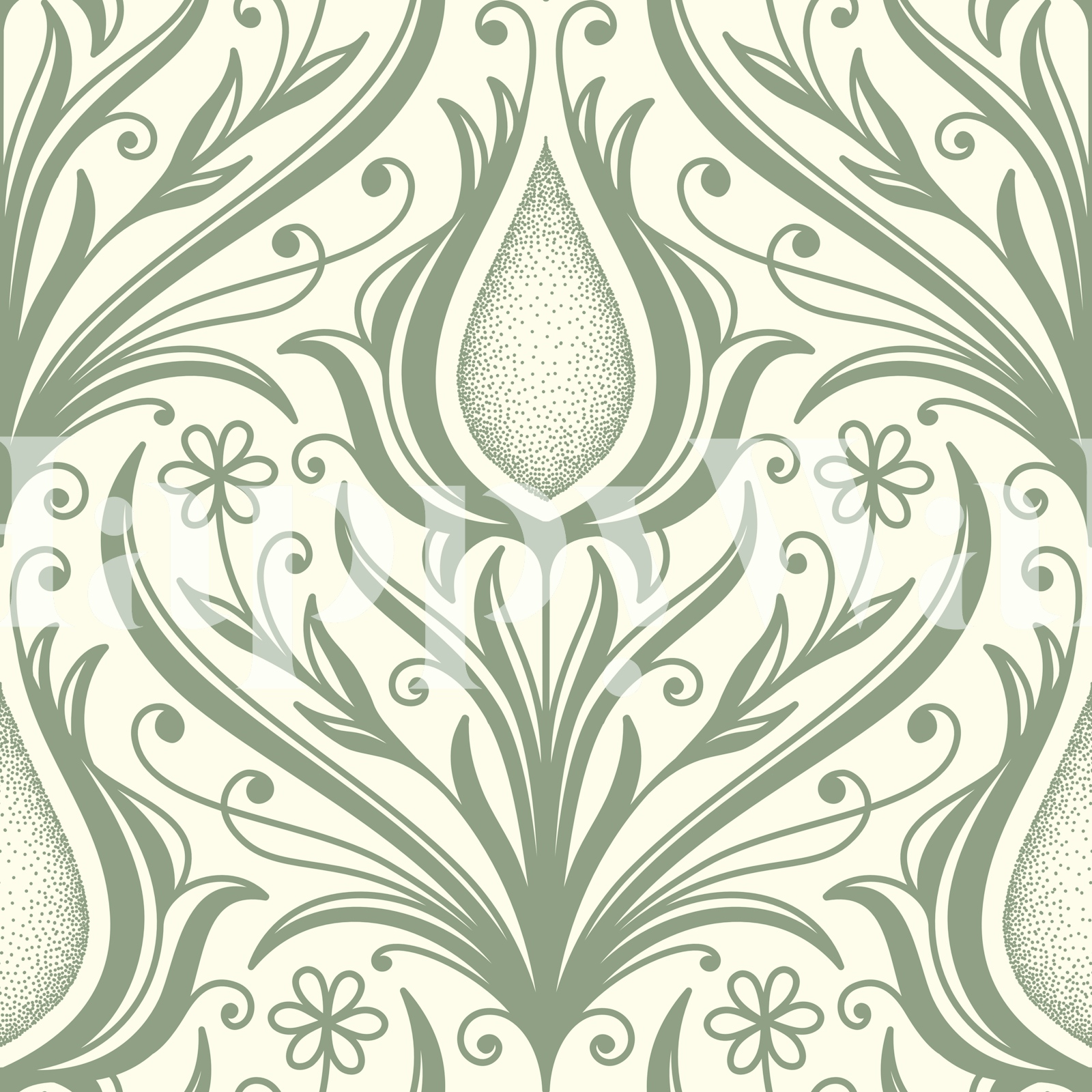 Sage Floral Wallpaper for Elegant Interiors