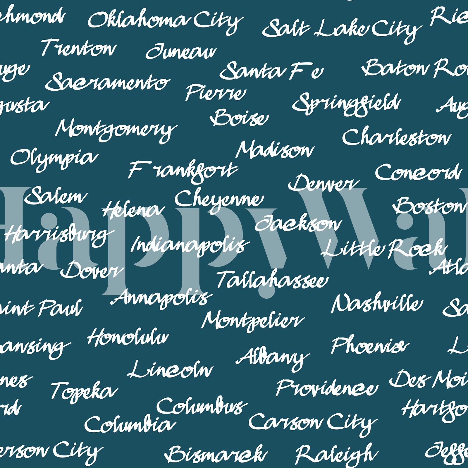 State Capitals Wallpaper for Home Office