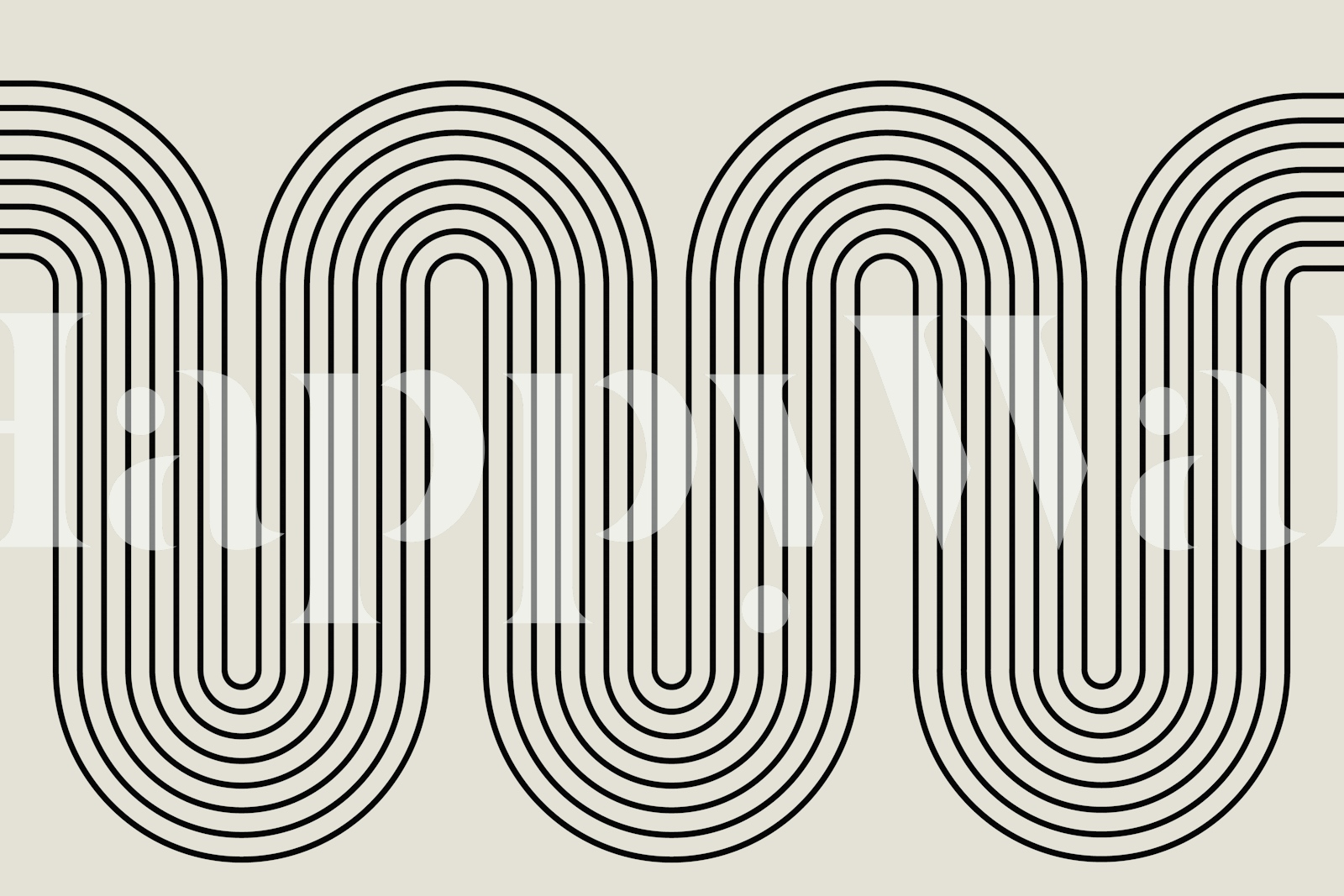 Minimalist Black and White Wavy Line Wallpaper