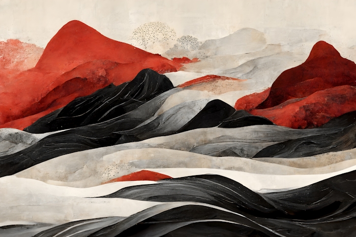 Red Mountain Abstract Black and Red Wallpaper
