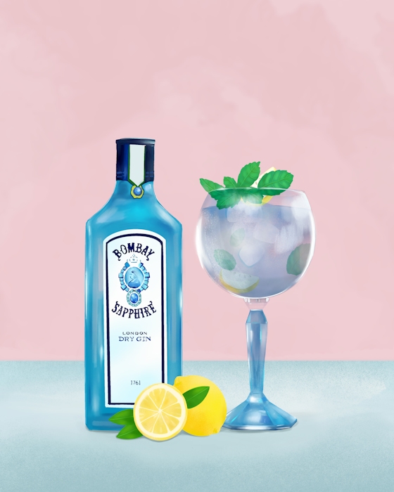 Gin Cocktail Wallpaper Art
