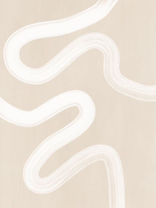 Beige Abstract Line Drawing Wallpaper