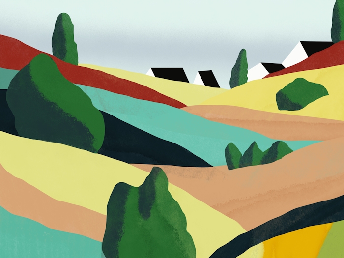 Little color rolling hills | happywall.com