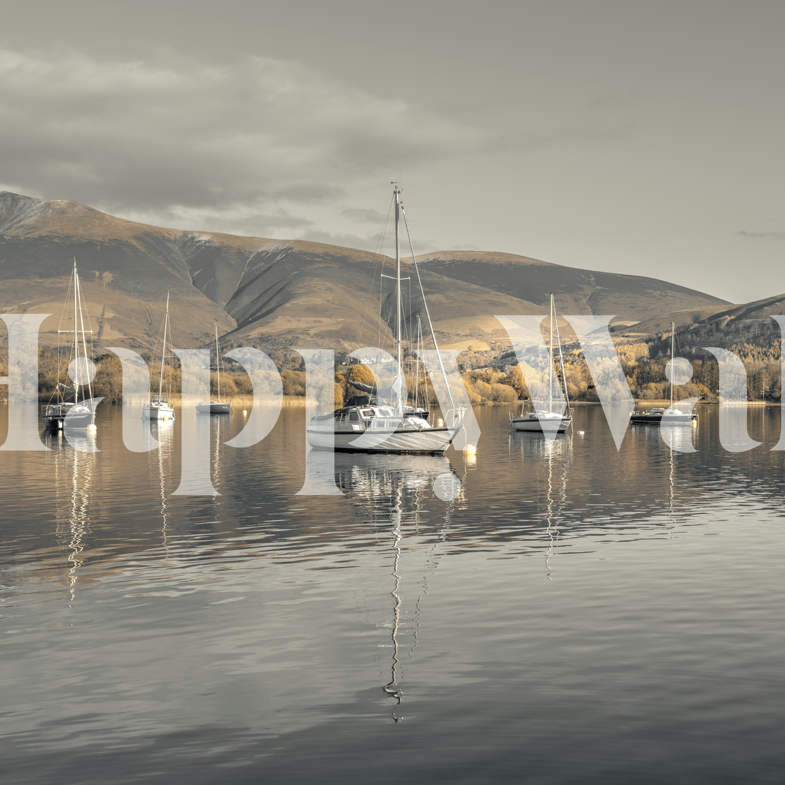 Nautical Boat and Lake Wallpaper