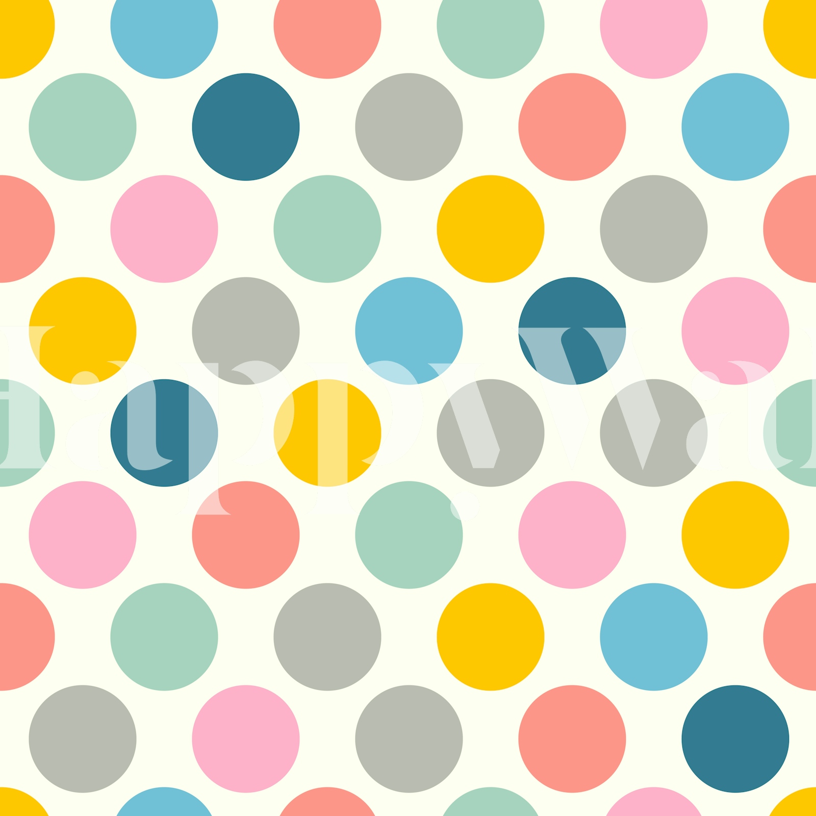 Colorful Polka Dot Wallpaper Pastel Cream