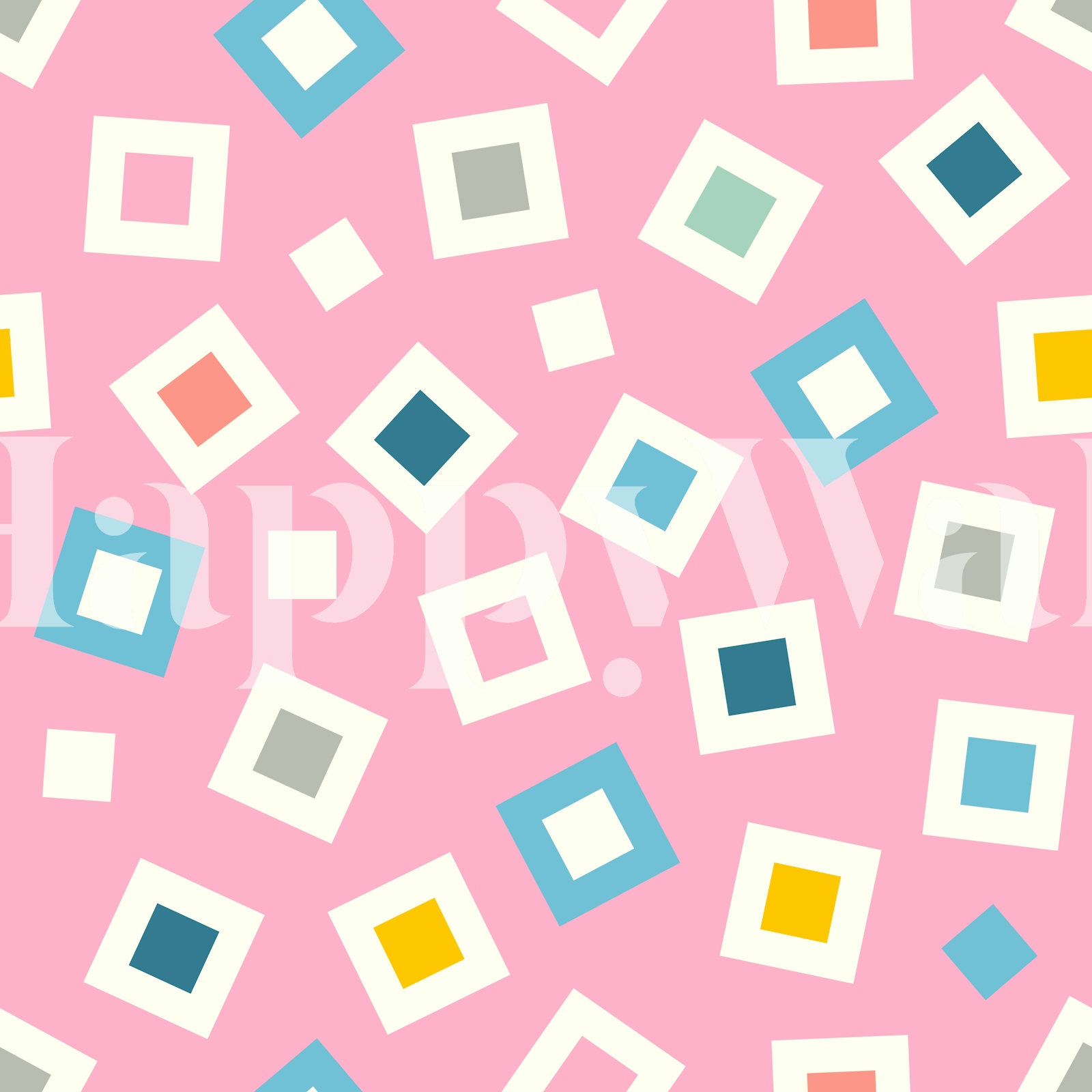 Tinkle Abstract Geometric Square Toss Pink Wallpaper