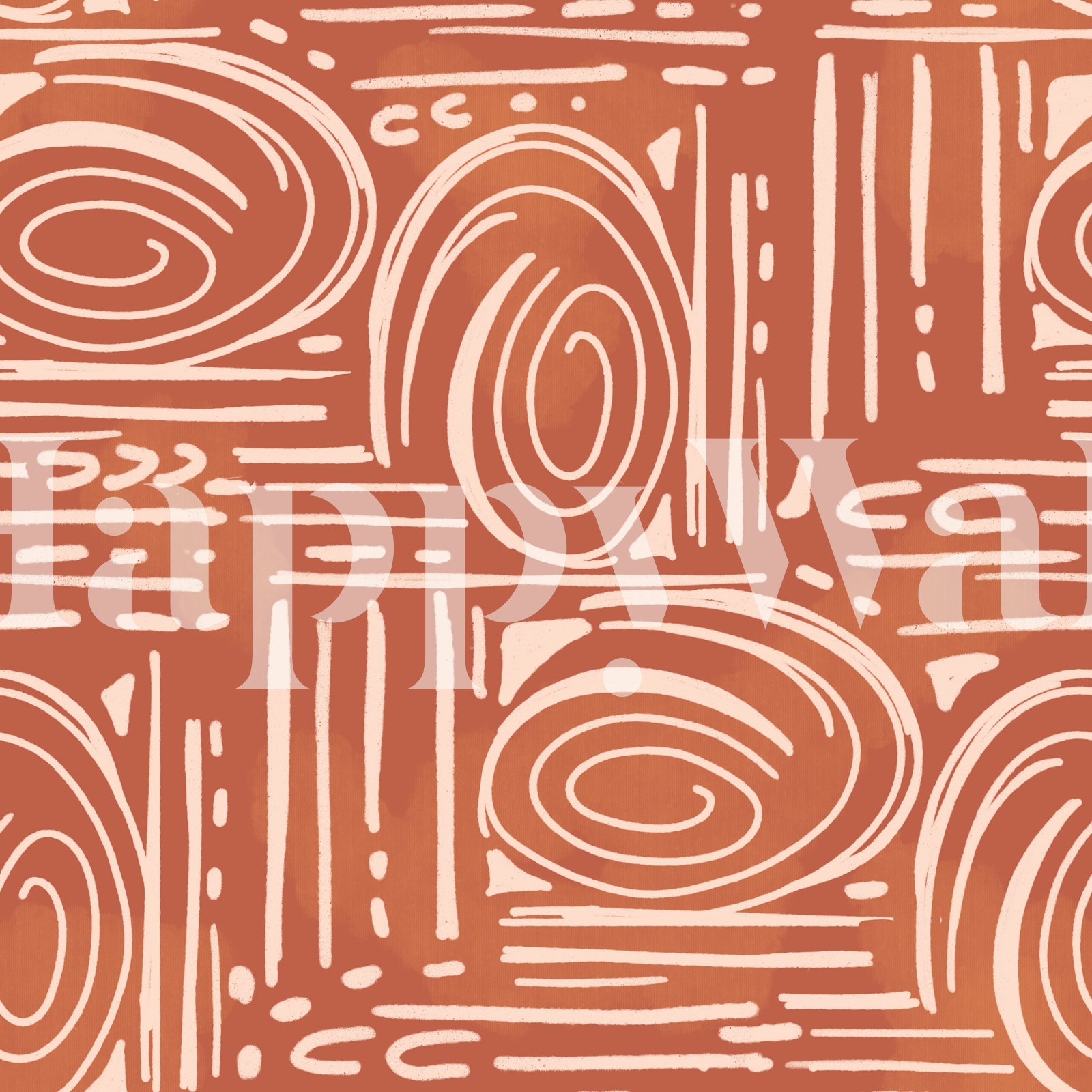Terracotta Sand Lines Wallpaper - Happywall