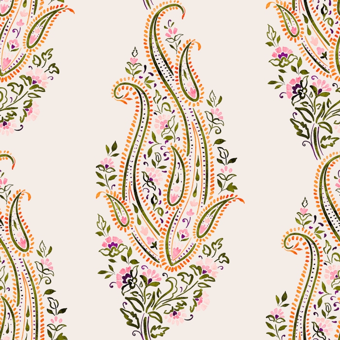 Indian Floral Paisley Wallpaper | Happywall.com